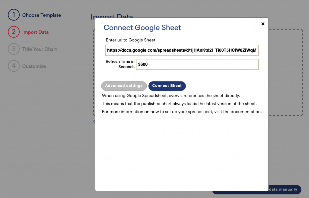 Google spreadsheet import - everviz Knowledge Base